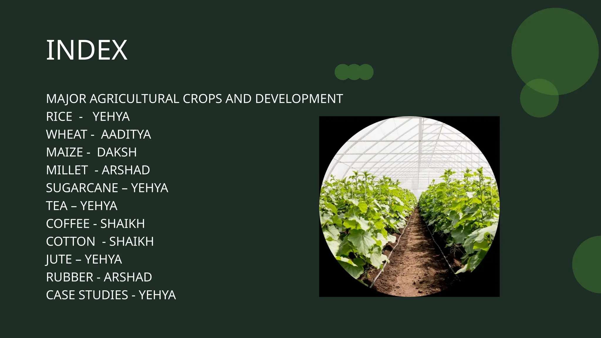 MAJOR AGRICULTURAL CROPS AND DEVELOPMENT.pptx | Free Download
