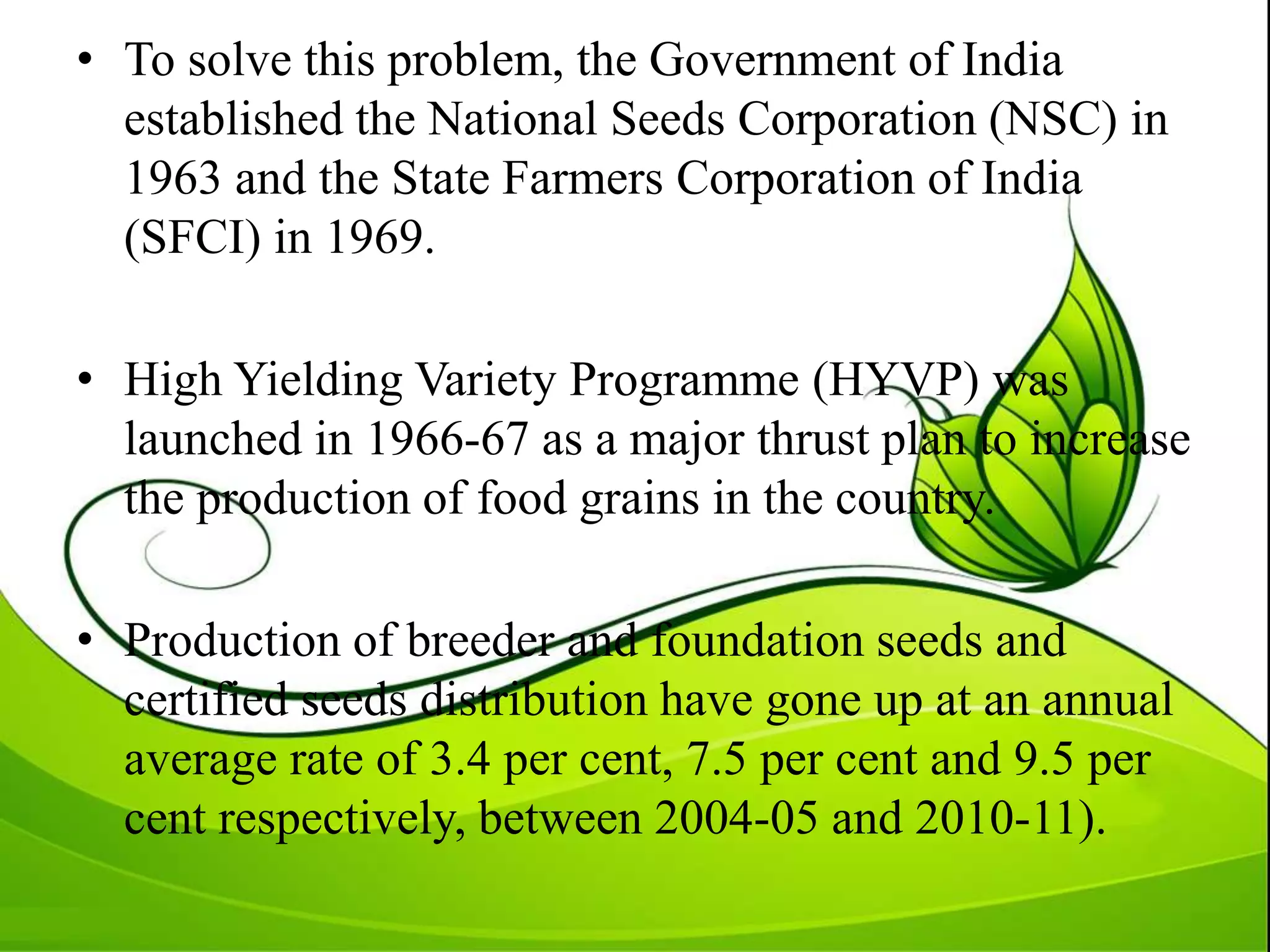 Major agricultural problems of india and various government initiatives | PPTX