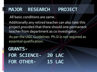 Major and minor Research Projects | PPTX