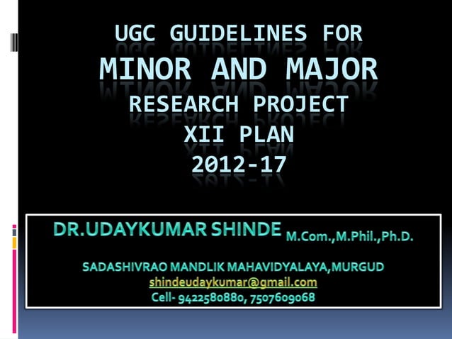 Major and minor Research Projects | PPTX