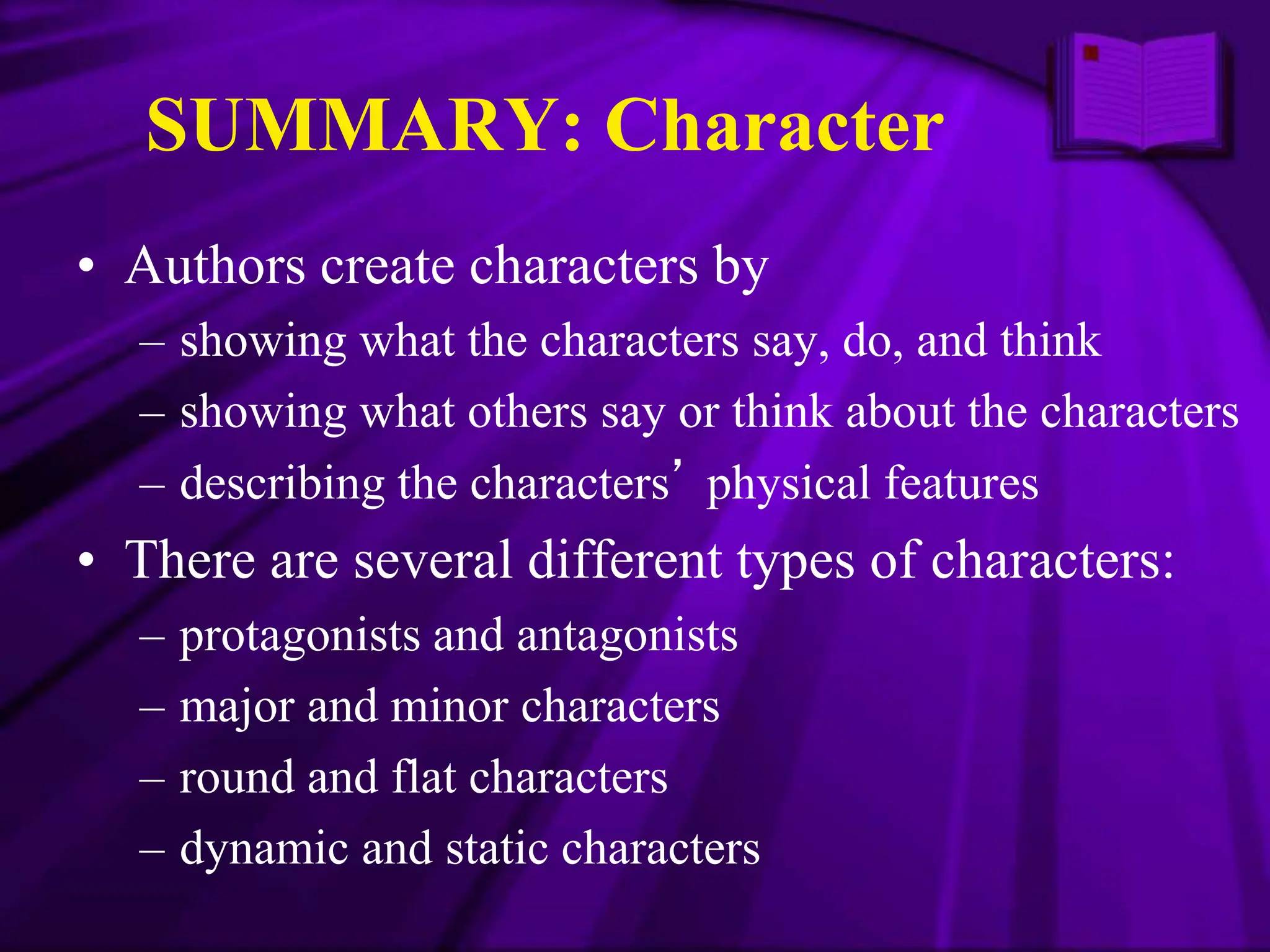 Character design in narrative stories for fiction | PPT