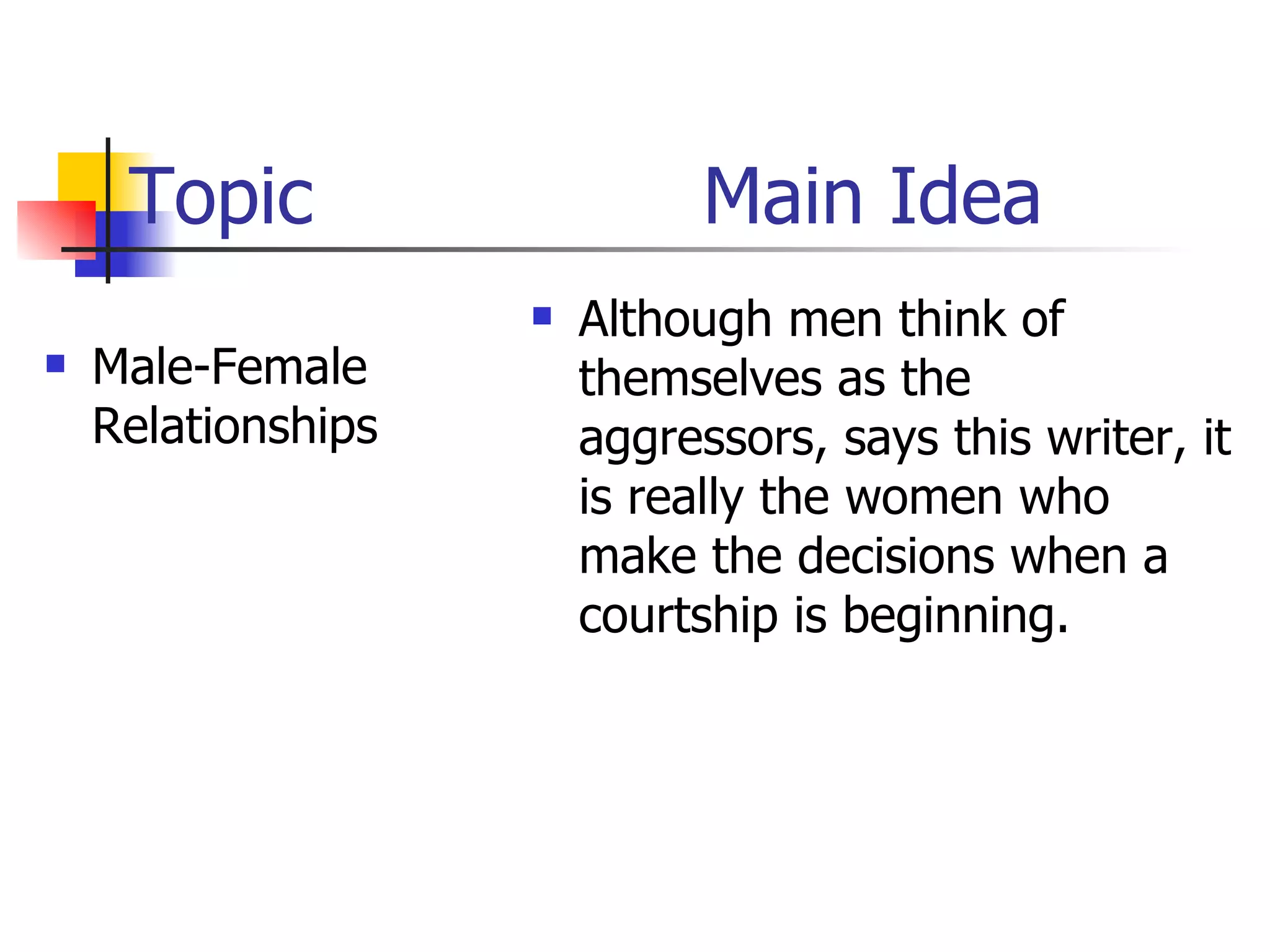 Major and minor details | PPT