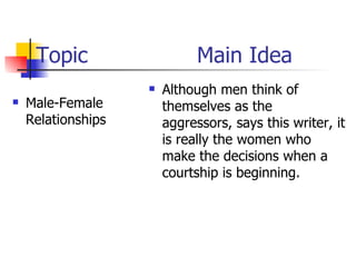 Major and minor details | PPT