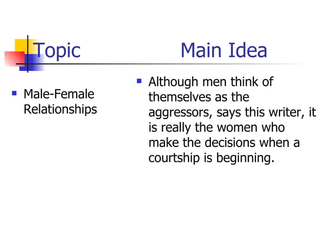 Major and minor details | PPT | Dating | Family and Relationships