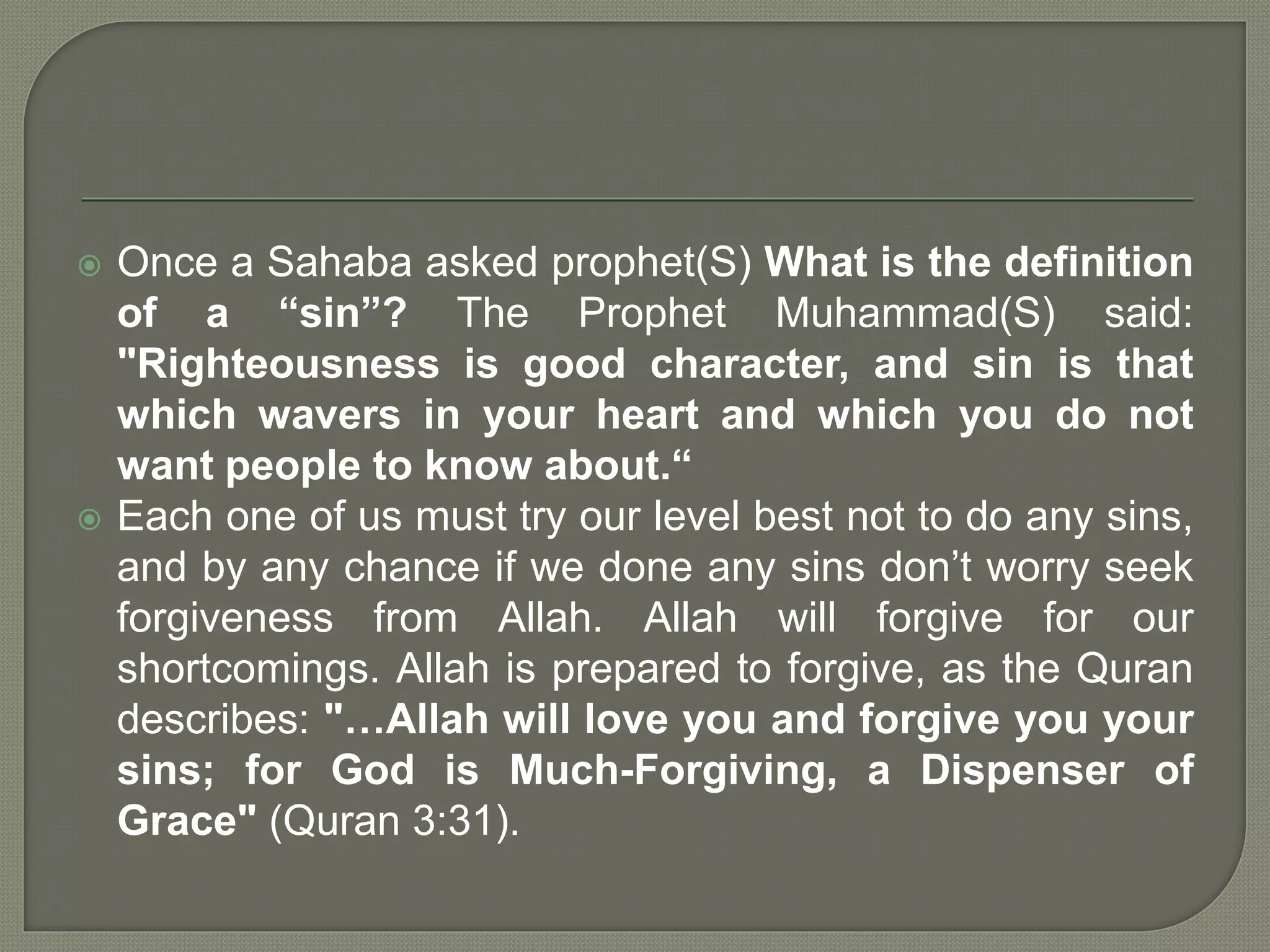 Major and minor sins in Islam | PPTX