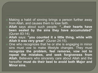 Major and minor sins in Islam | PPTX
