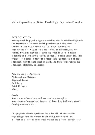 Major Approaches to Clinical Psychology Depressive Disorder.docx