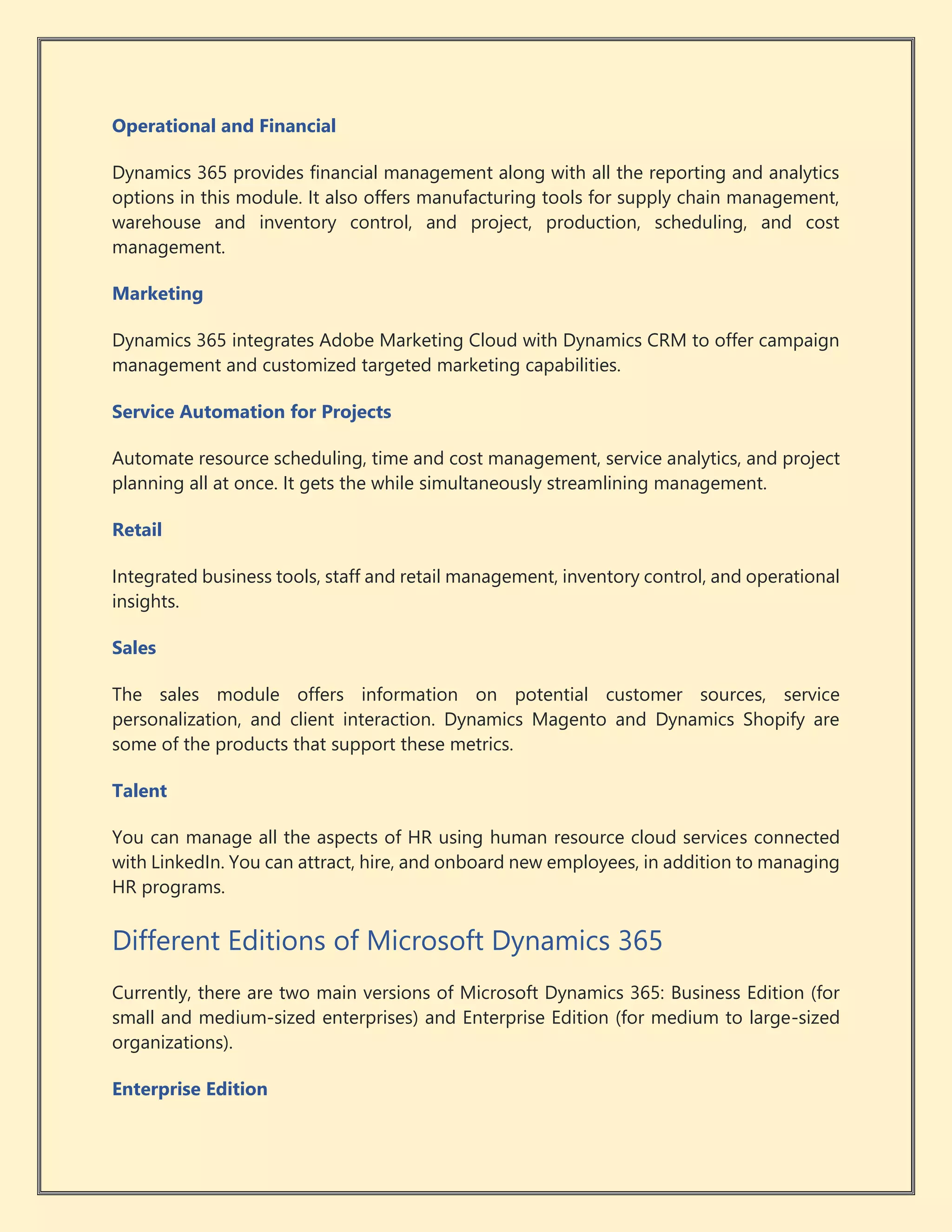 Major Areas Of Microsoft Dynamics 365.pdf