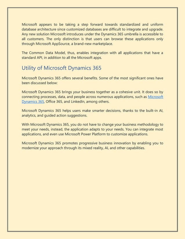 Major Areas Of Microsoft Dynamics 365.pdf | Cloud Computing | Internet