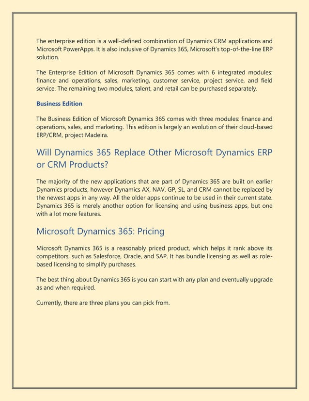 Major Areas Of Microsoft Dynamics 365.pdf | Cloud Computing | Internet