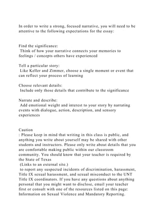 Major Assignment - Learning NarrativeWrite a learning narr.docx