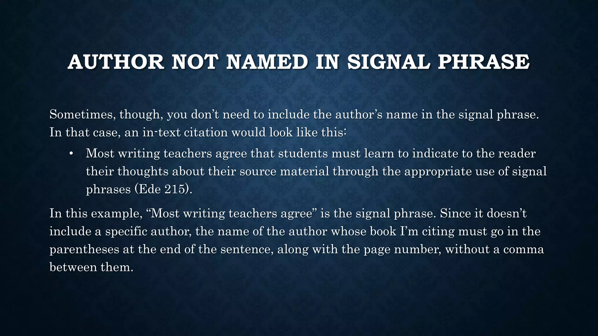 Major assignment 3 lecture nine integrating quotes | PPT