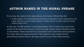 Major assignment 3 lecture nine integrating quotes | PPT