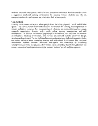 Learning environment effects and characteristics | DOCX