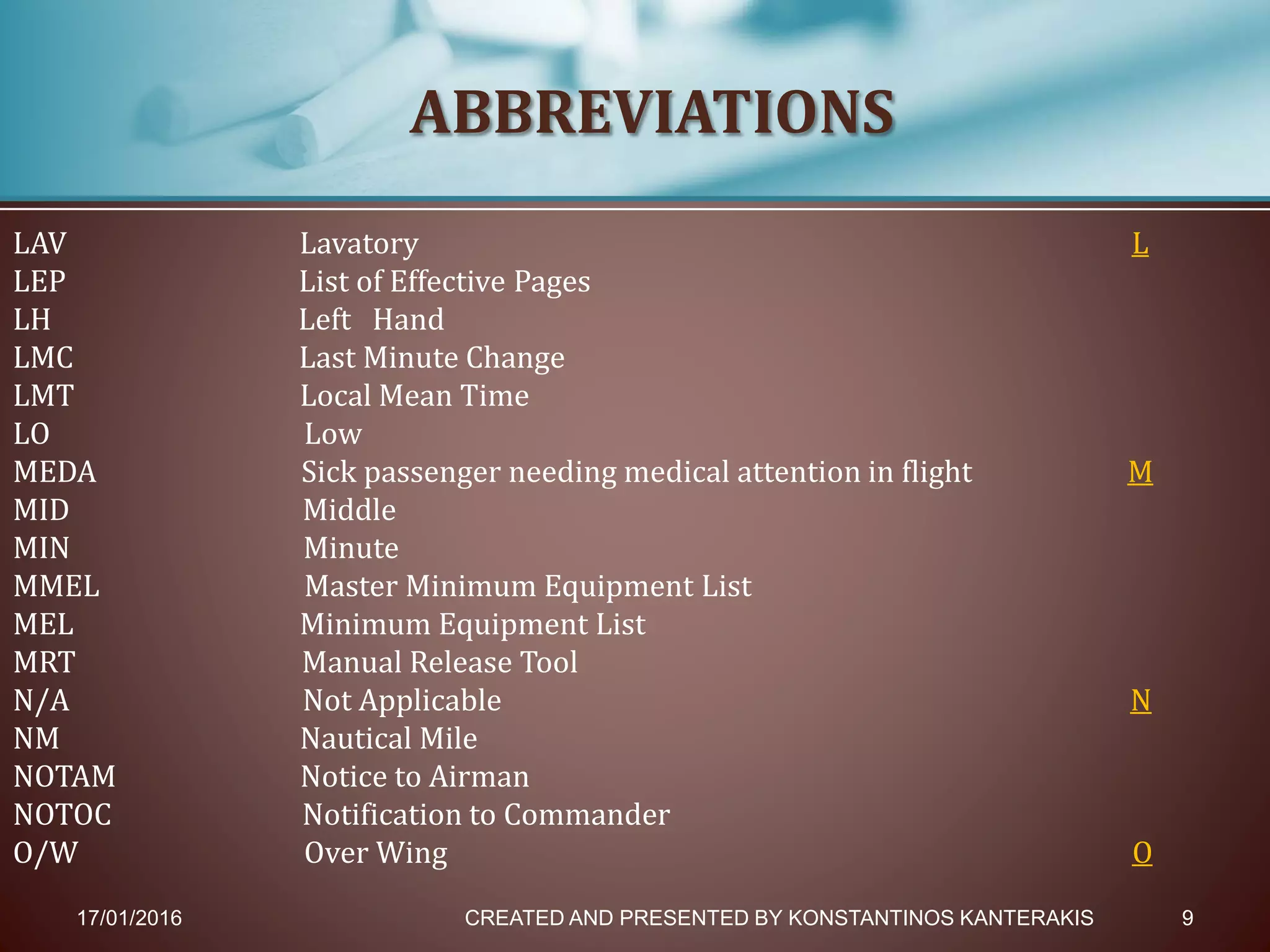 Major aviation terms for Cabin Crew Members. | PPTX