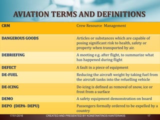 Major aviation terms for Cabin Crew Members. | PPTX