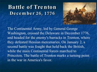 Major Battles Of The American Revolution | PPT