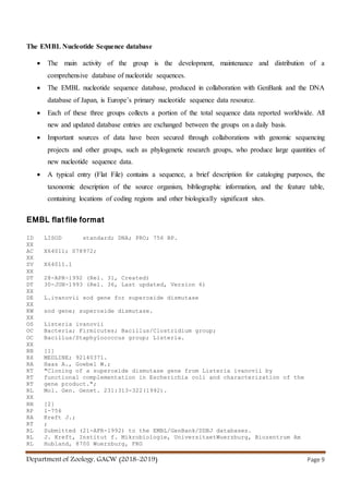 Major biological nucleotide databases | DOCX | Databases | Computer ...