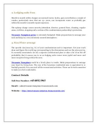 Major Buying Points Covered by Treasure Tampines Condo