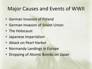 Major Causes and Events of World War II | PPTX