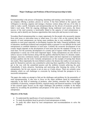 Major Challenges and Problems of Rural Entrepreneurship in India.pdf