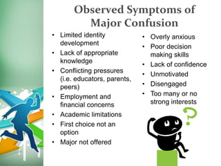 Major Confusion: Helping Students Navigate Through a Maze of Majors | PDF
