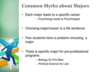 Major Confusion: Helping Students Navigate Through a Maze of Majors | PDF