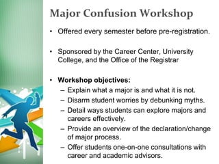 Major Confusion: Helping Students Navigate Through a Maze of Majors | PDF