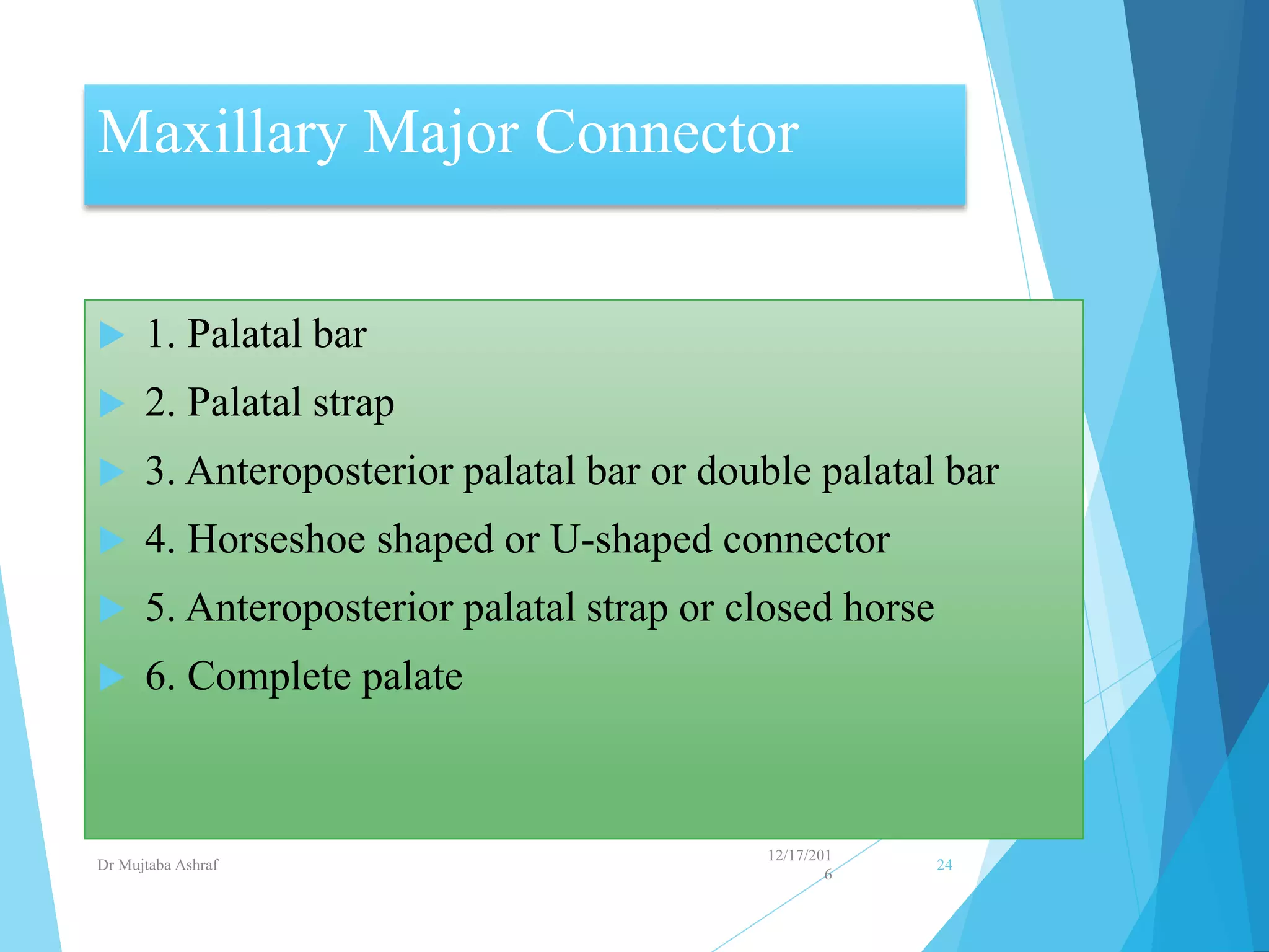 Major connector In prosthodontics | PPTX