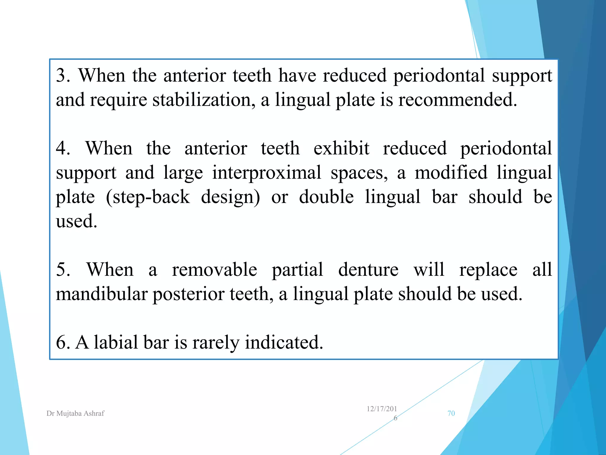 Major connector In prosthodontics | PPTX