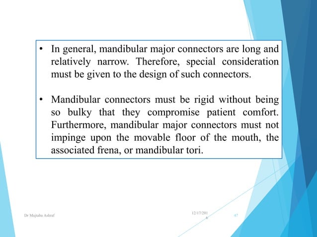 Major connector In prosthodontics | PPTX | Dental Health | Diseases and ...