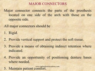 Major connectors/prosthodontic courses | PPT | Dental Health | Diseases ...
