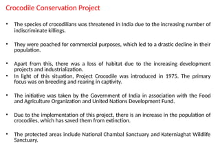 MAJOR CONSERVATION PROJECT.pptx for the endangered species | PPTX