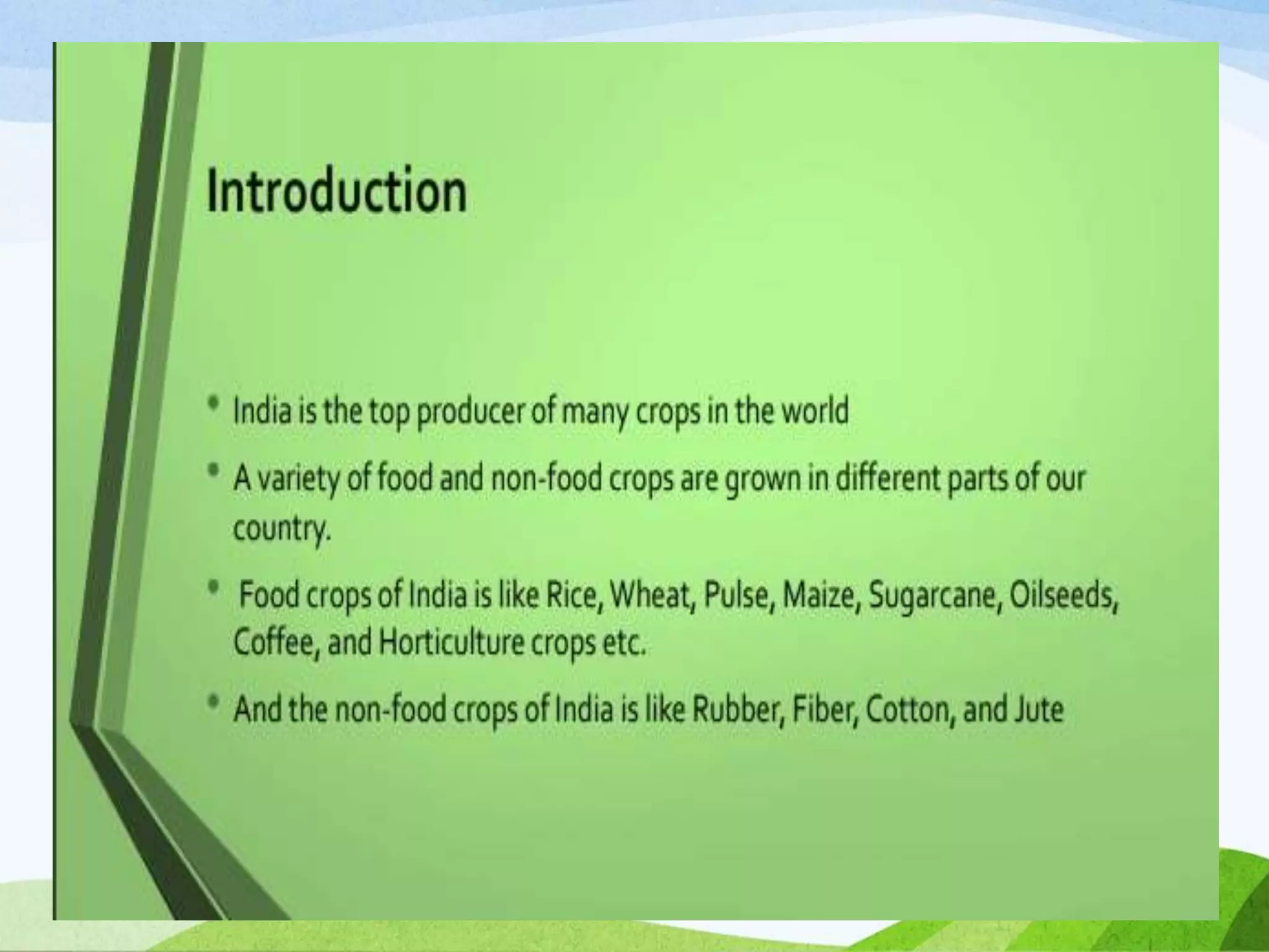 Major crops in India | PPTX