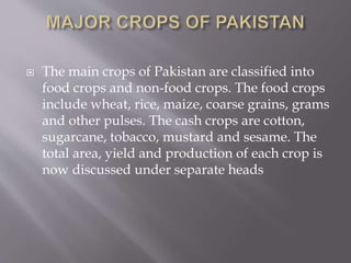 Major crops of pakistan A Presentation By Mr Allah Dad Khan Visiting ...