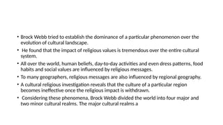 MAJOR CULTURAL REALMS OF THE WORLD and their influence in Africa | PPTX