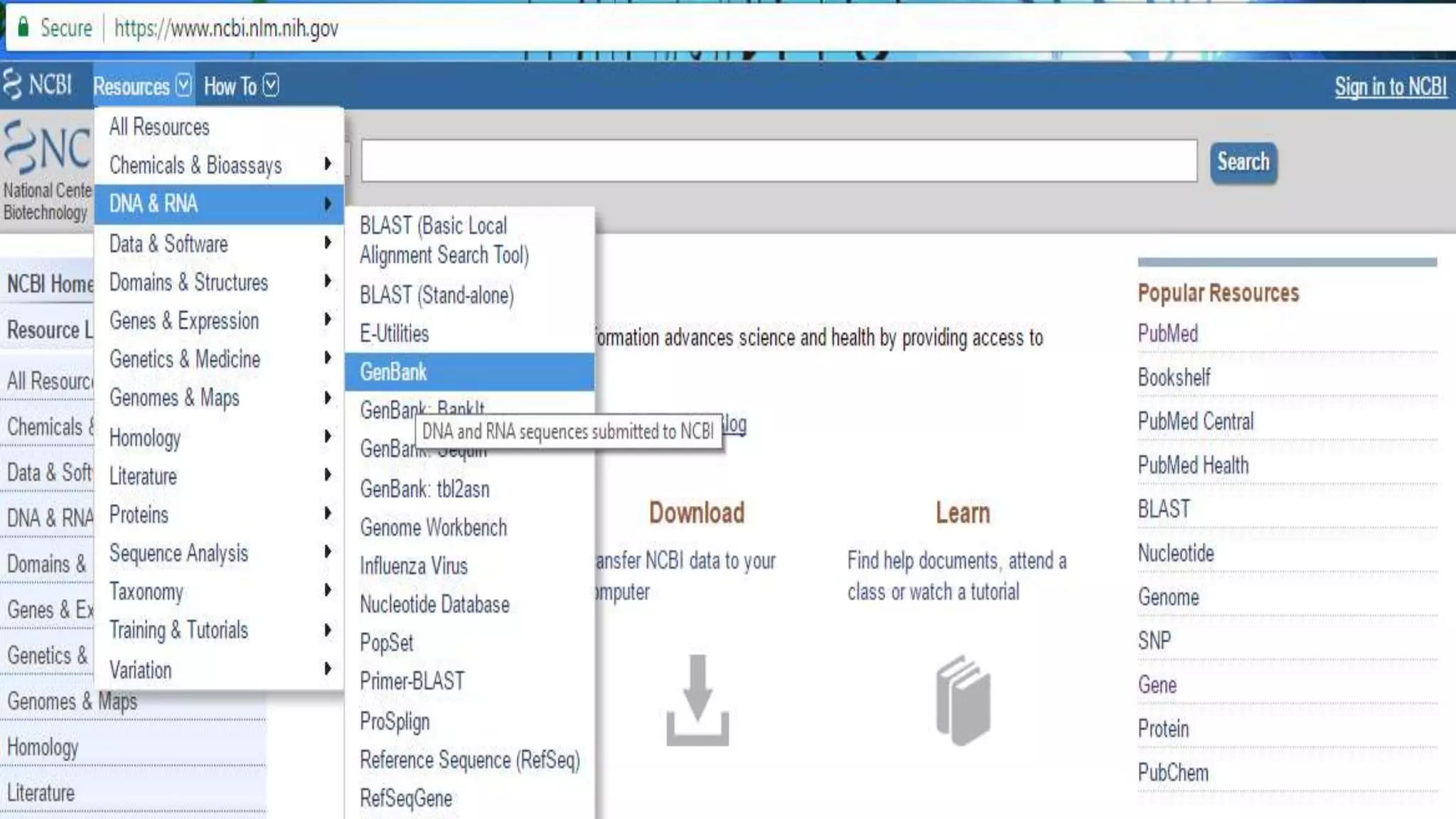 Major Databases In Bioinformatics Pptx Databases Computer