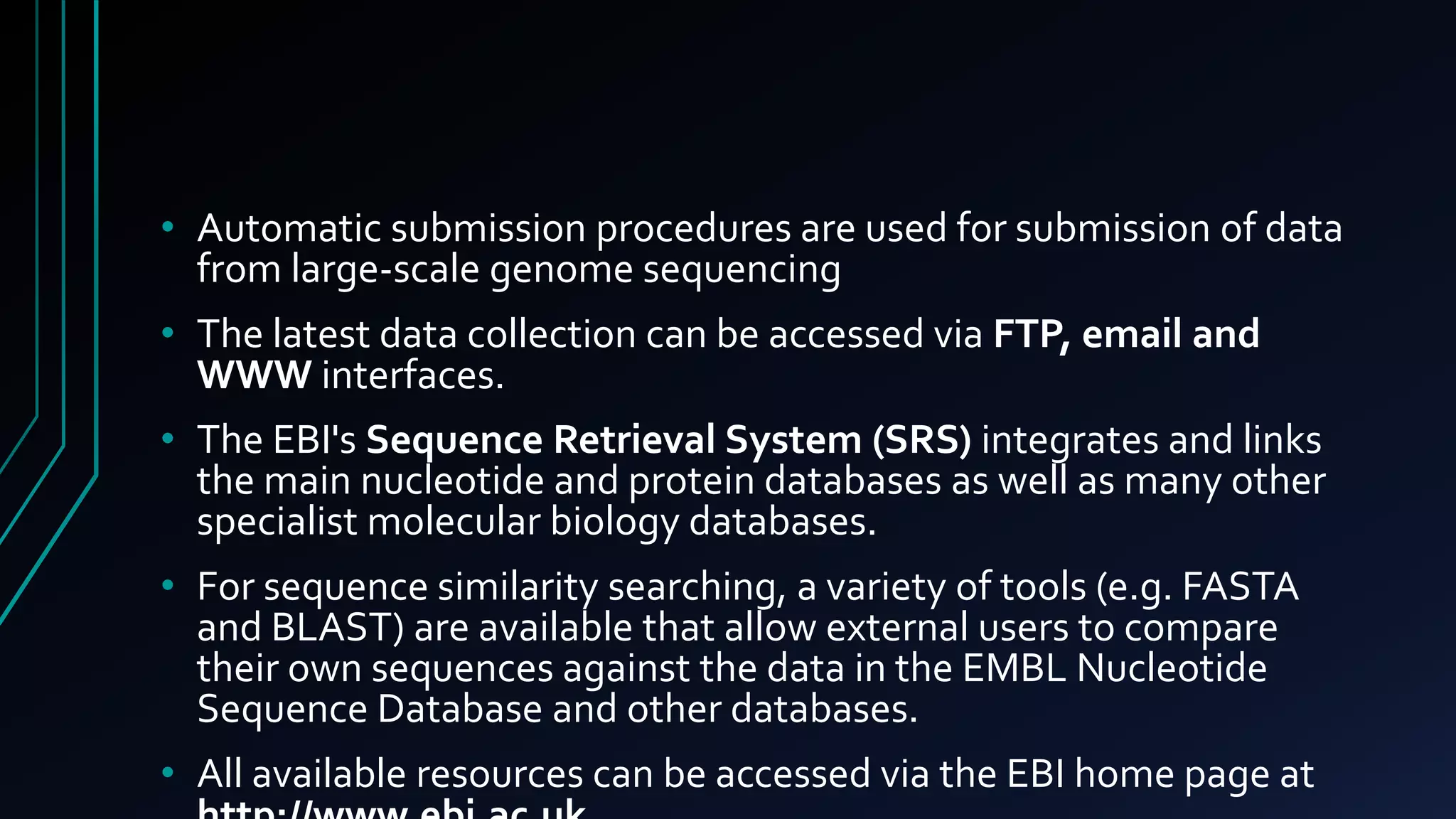 Major databases in bioinformatics | PPTX