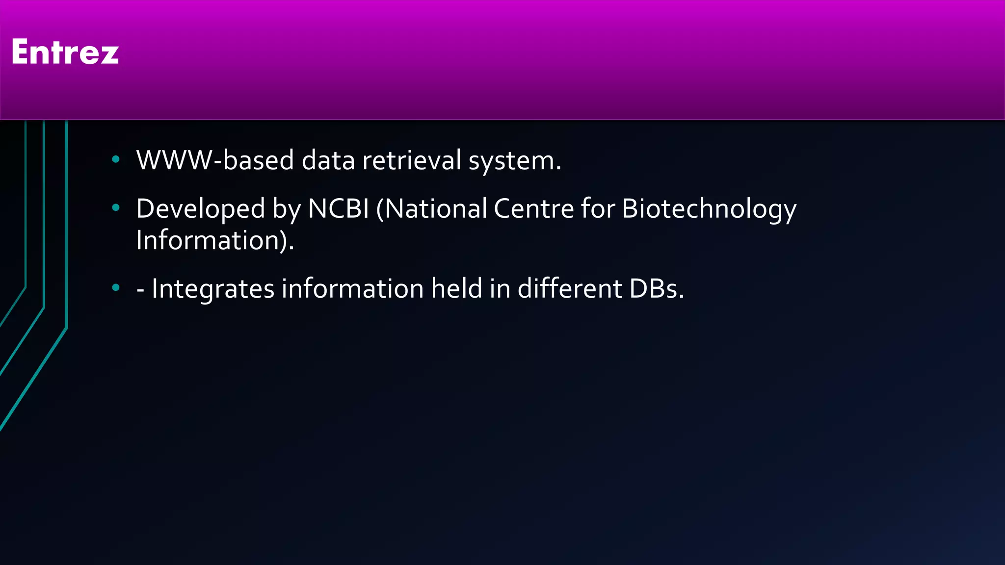 Major Databases In Bioinformatics Pptx Databases Computer