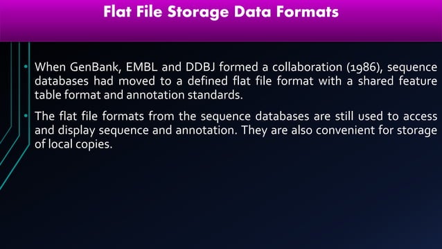 Major databases in bioinformatics | PPTX | Databases | Computer Software and Applications