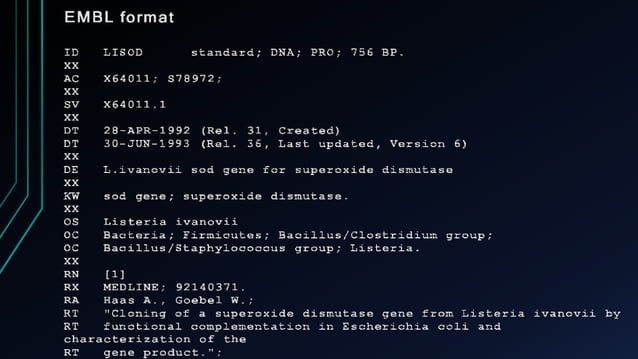 Major Databases In Bioinformatics Pptx Databases Computer Software And Applications