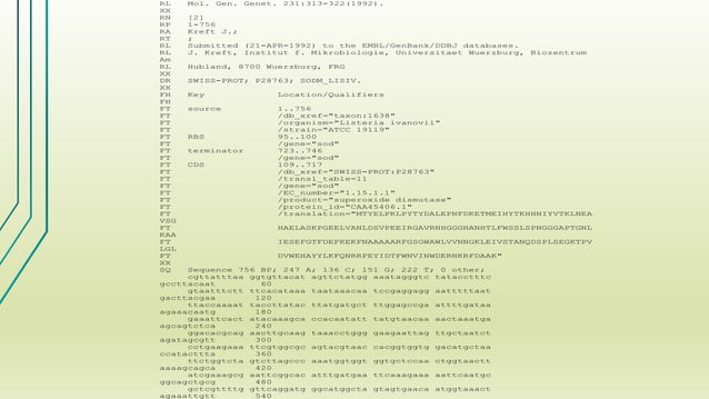 Major Databases In Bioinformatics Pptx Databases Computer Software And Applications