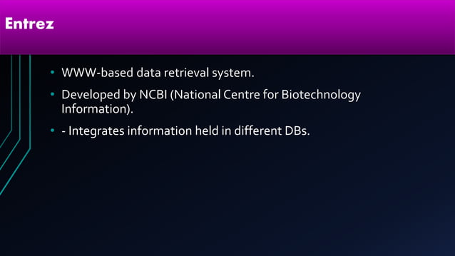 Major databases in bioinformatics | PPTX | Databases | Computer ...