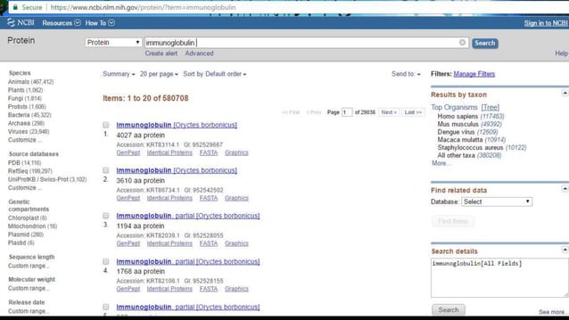 Major Databases In Bioinformatics Pptx Databases Computer Software And Applications