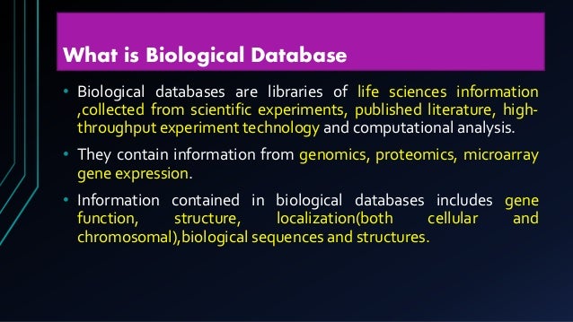 Major databases in bioinformatics