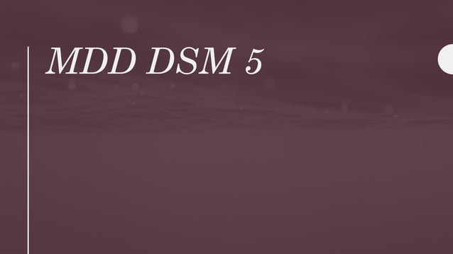 Major depressive disorder (MDD) presentation | PPTX | Mental Health ...