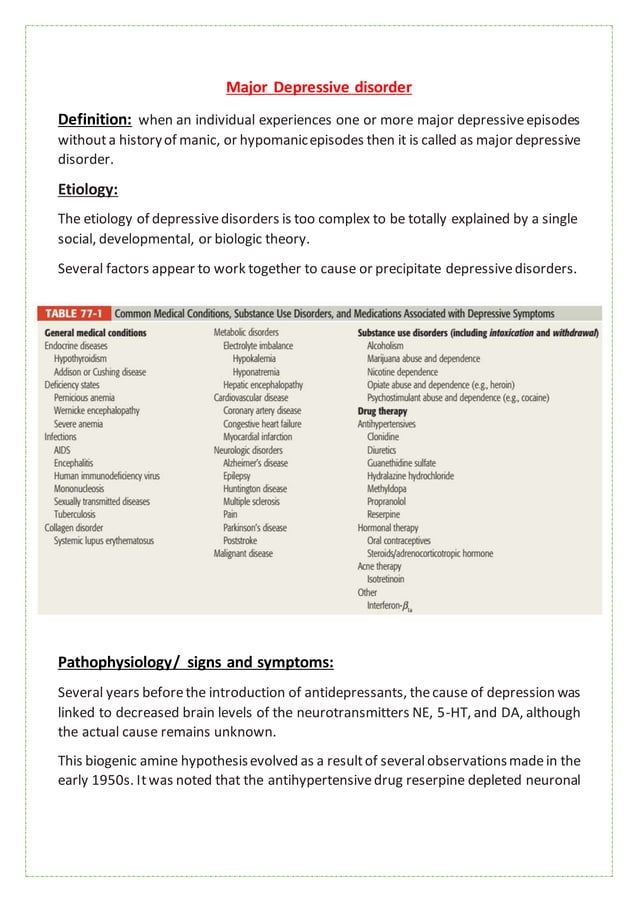 Major depressive disorder | PDF