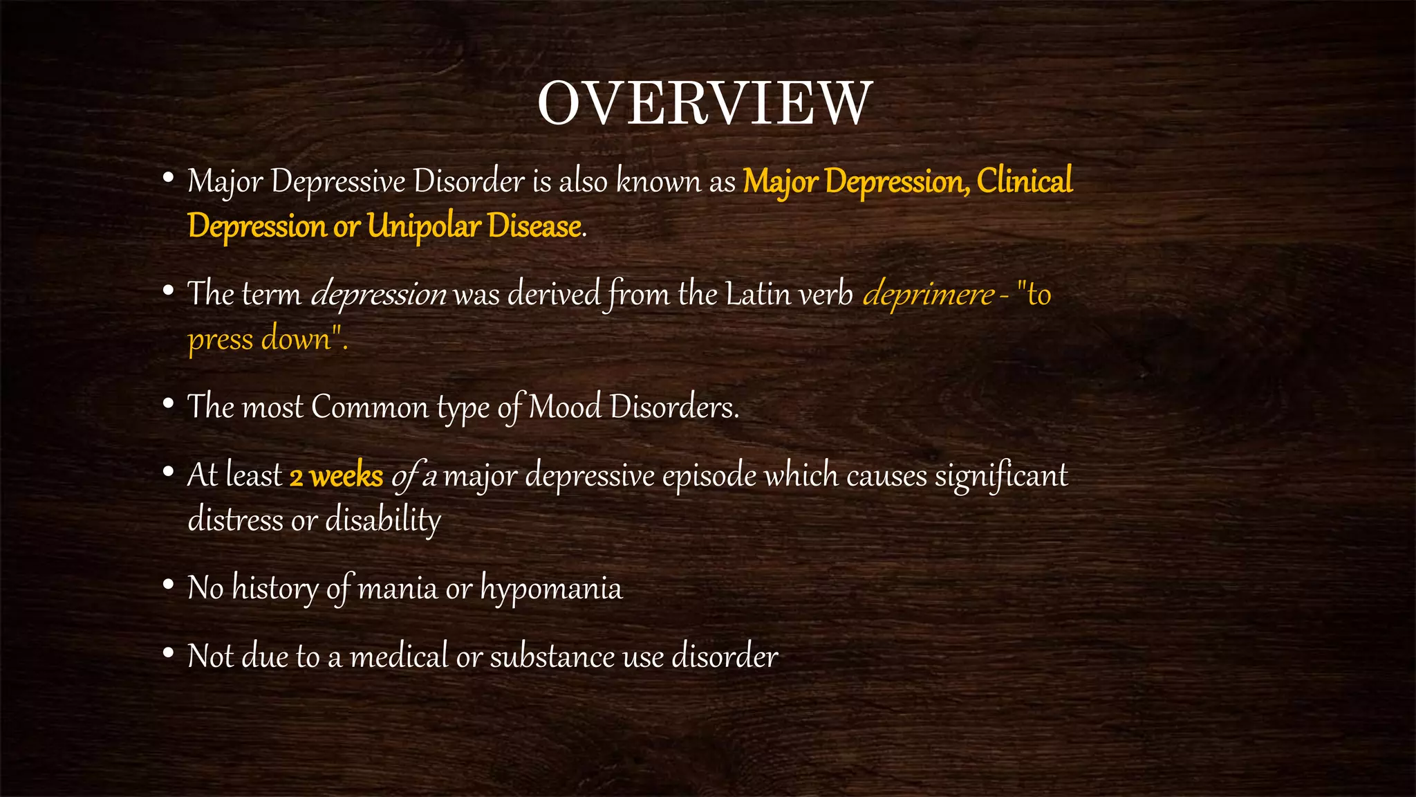 Major depressive disorders | PPTX