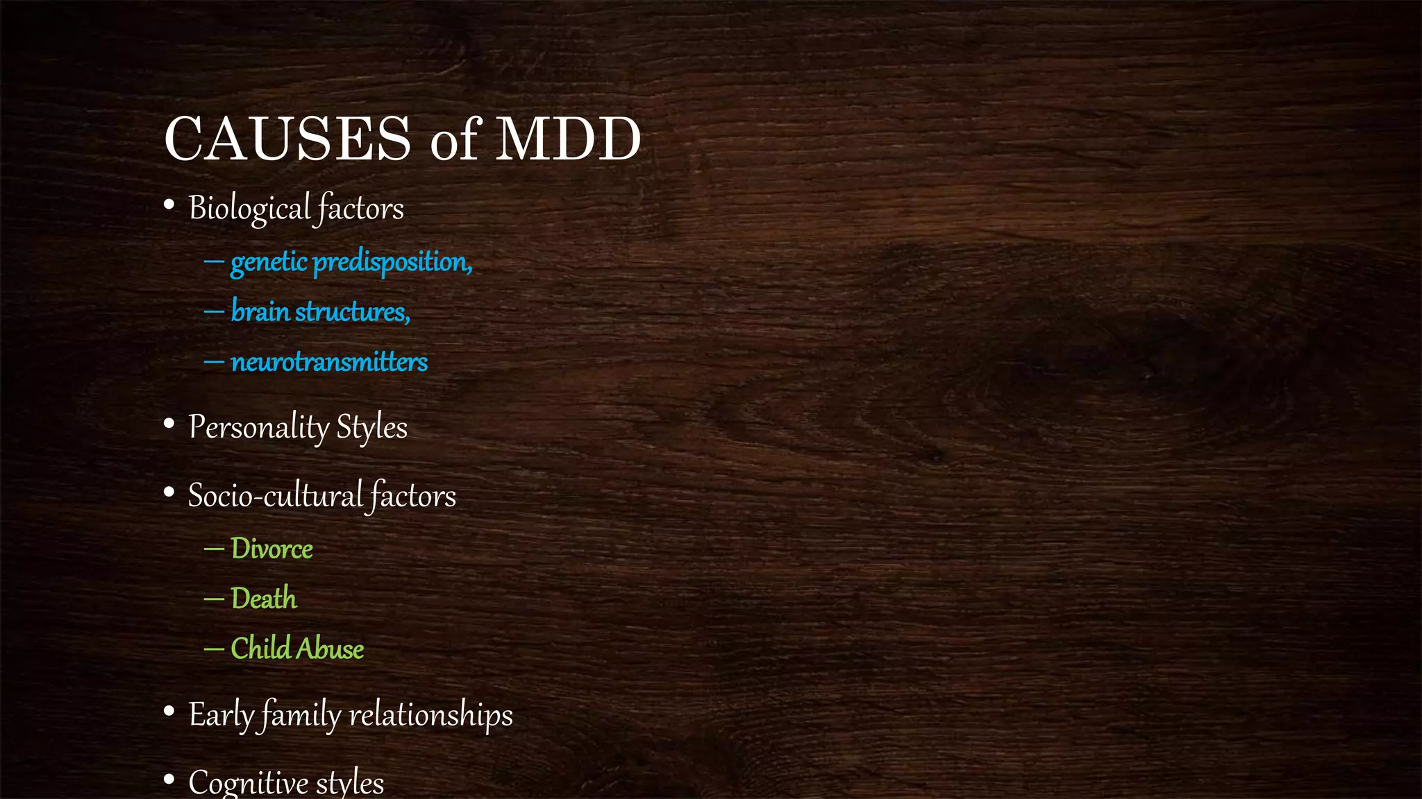 Major depressive disorders | PPTX