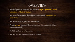 Major depressive disorders | PPTX | Mental Health | Diseases and Conditions